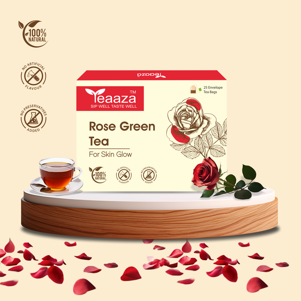 Buy Rose Green Tea For Glowing Skin and Digestion | Teaaza