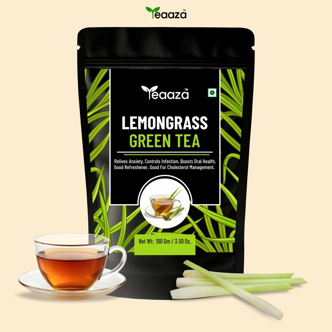 Teaaza Organic Lemongrass Tea – Fresh & Refreshing Herbal Tea for Dige
