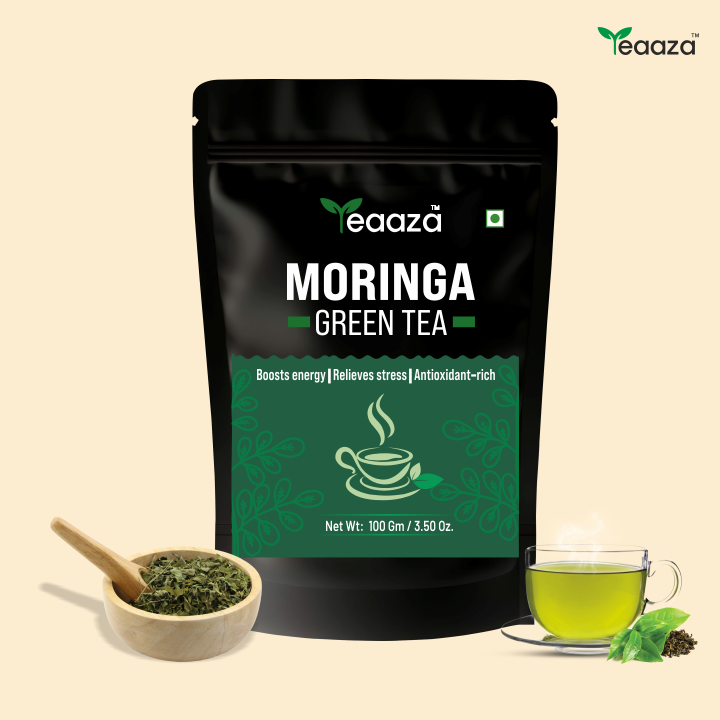 Teaaza Moringa Green Tea | Organic Moringa Tea Leaves for Weight Loss,